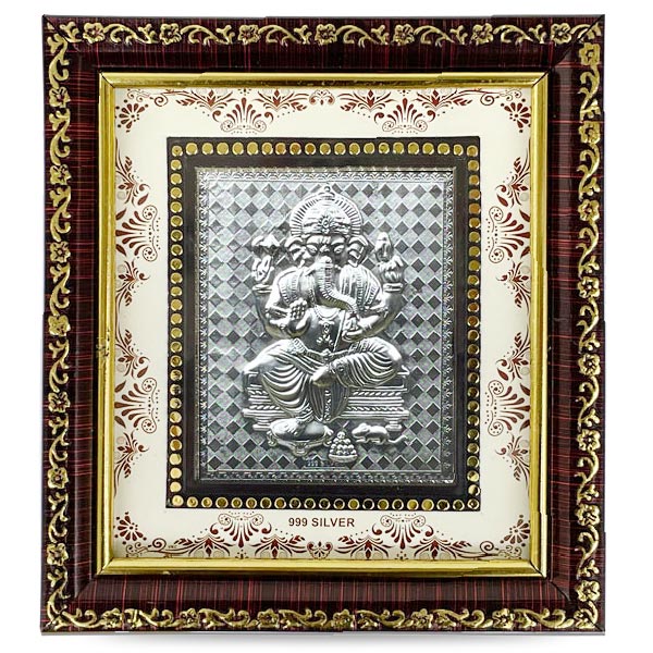 999 Pure Silver Ganesh Ji Frame (Table Top) | Gifts to Nepal | Giftmandu