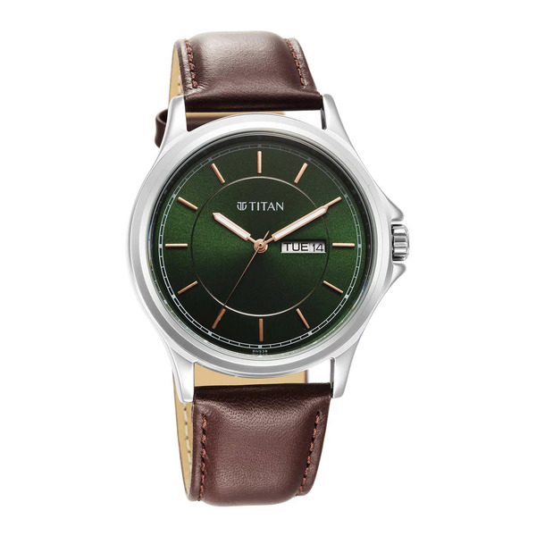 Titan Men Analog Green Dial Leather Strap Watch-1870SL06 | Gifts to ...