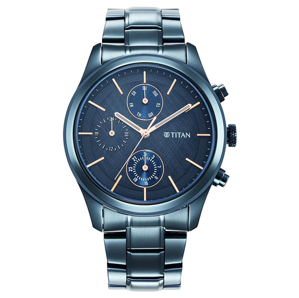 Titan Blue Dial Analog Watch For Men- 1805QM07 | Gifts to Nepal | Giftmandu