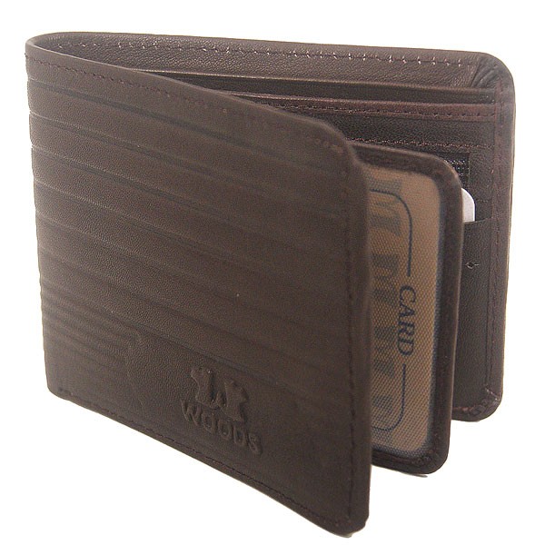 Woods Brown Leather Single-Fold Wallet (Genuine Leather) - Send Gifts ...