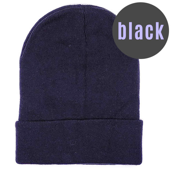 Winter Woolen Plain Black Winter Cap | Gifts to Nepal | Giftmandu